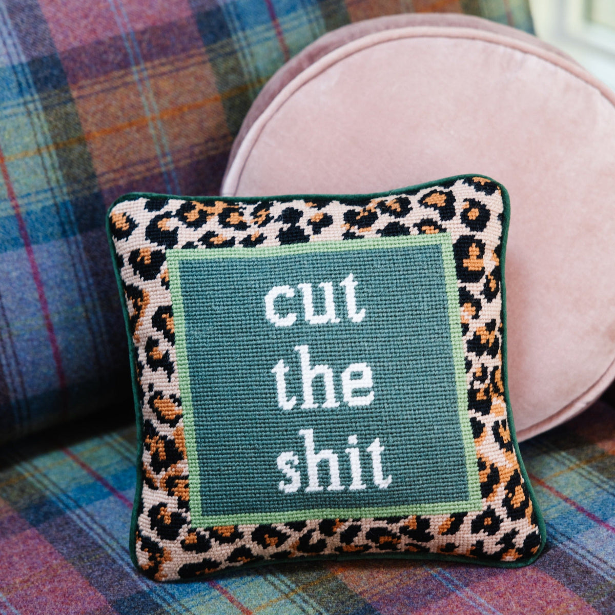 Cut The Shit Needlepoint Pillow – BuddyLove Clothing Label
