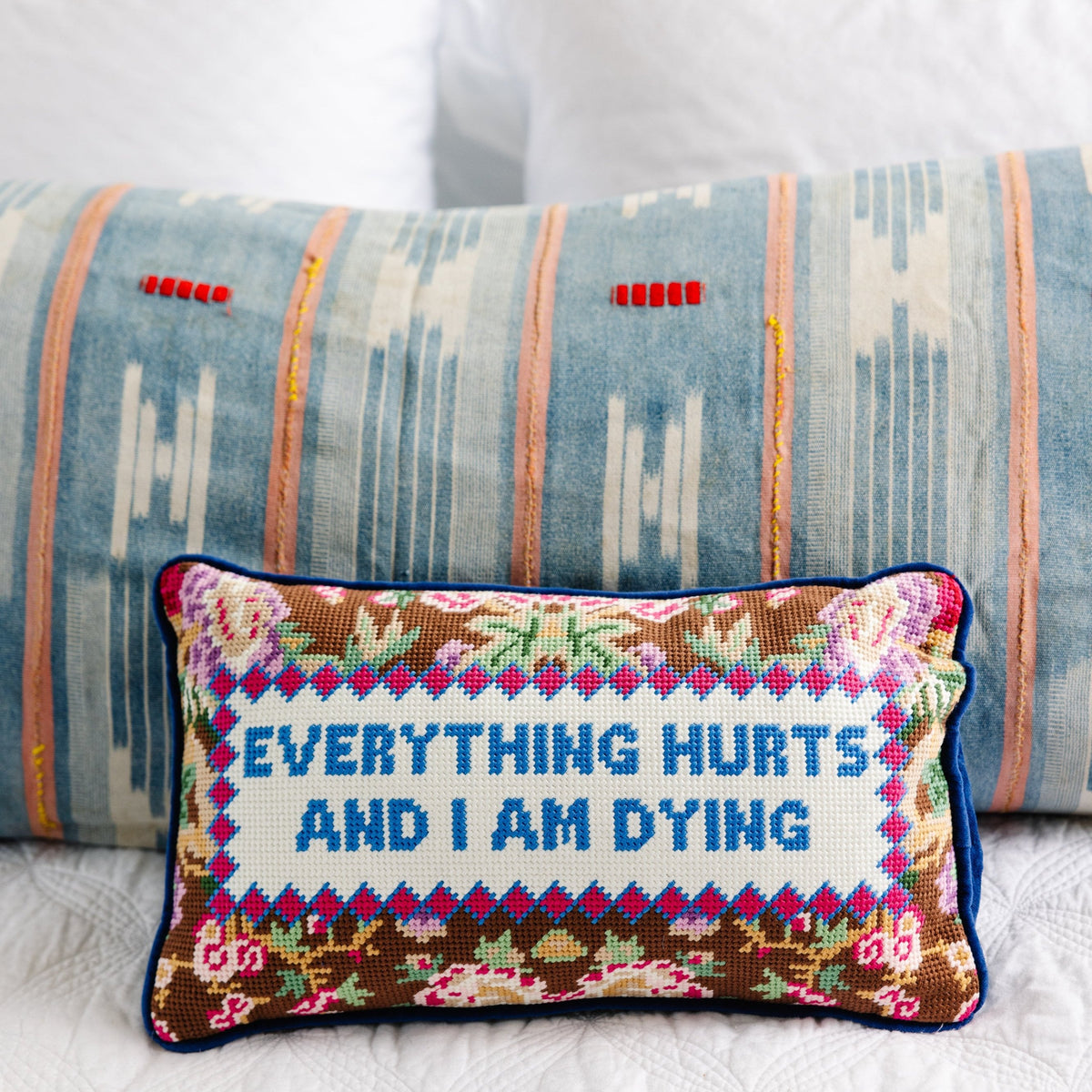 Everything Hurts Needlepoint Pillow – BuddyLove Clothing Label