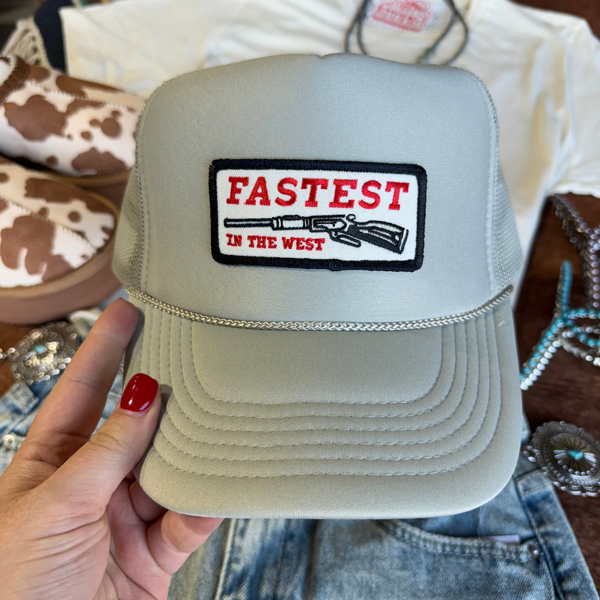 Fastest in the West Patch Trucker Hat – BuddyLove Clothing Label