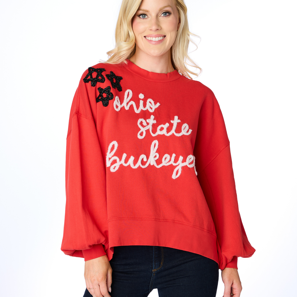 The Ohio State Buckeyes Glitter Script Balloon Pullover – BuddyLove ...