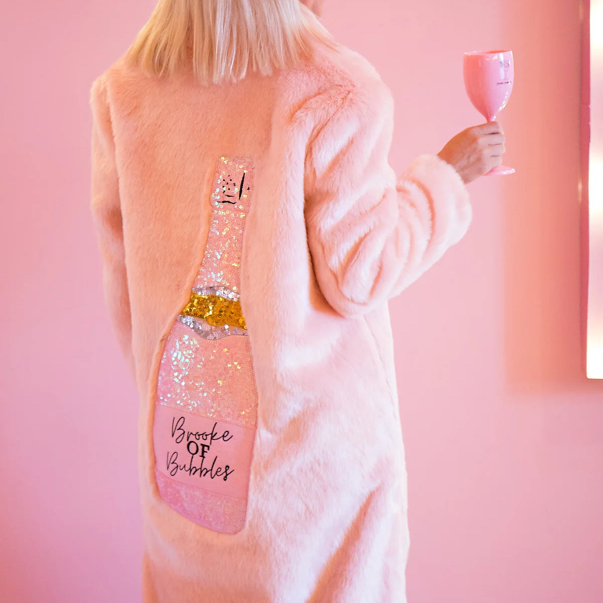 Brooke Of Bubbles: Long Pink Faux Fur Coat – BuddyLove Clothing Label