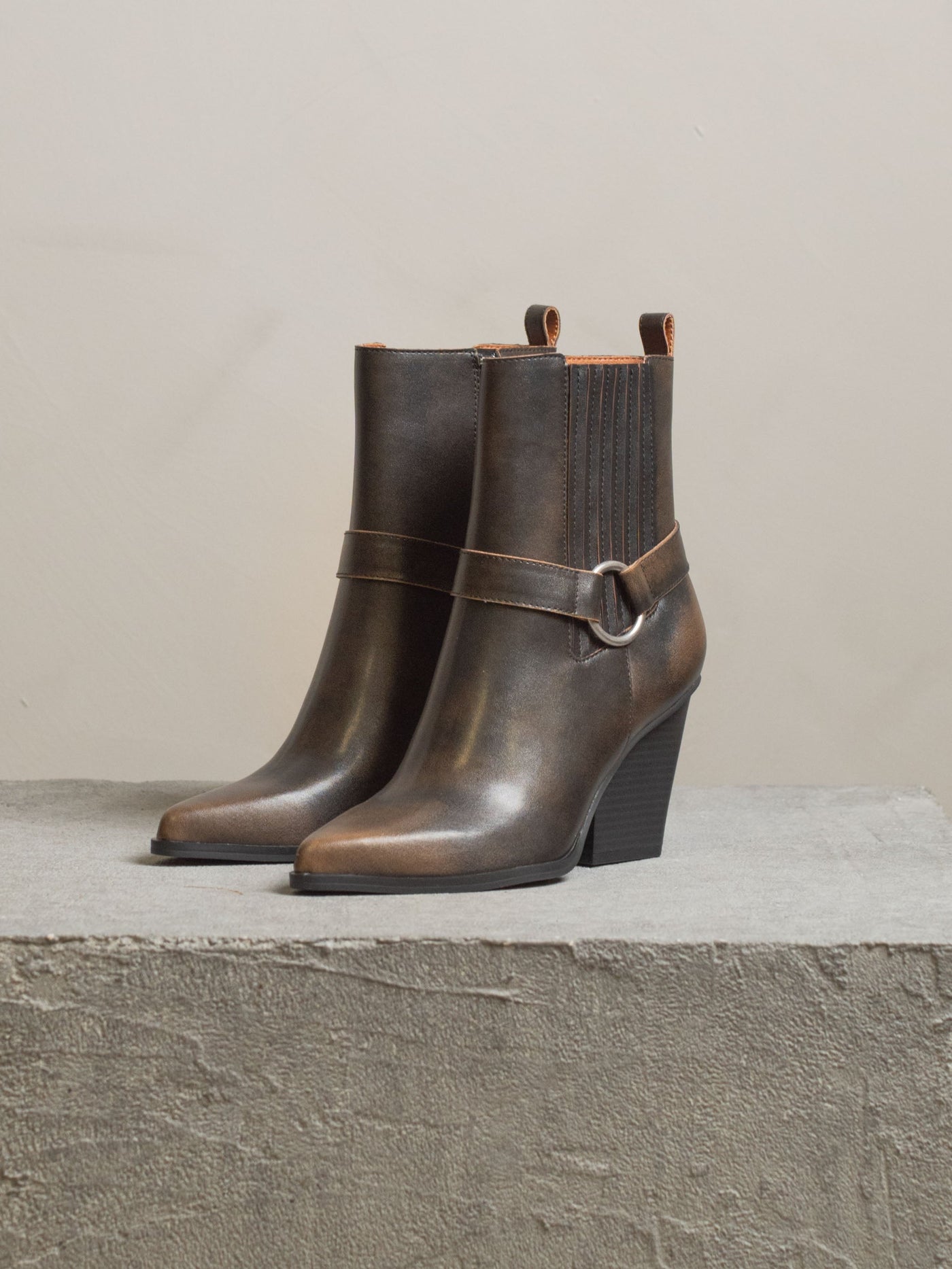 The Carson | Brown Distressed Leather Moto Bootie – BuddyLove Clothing ...
