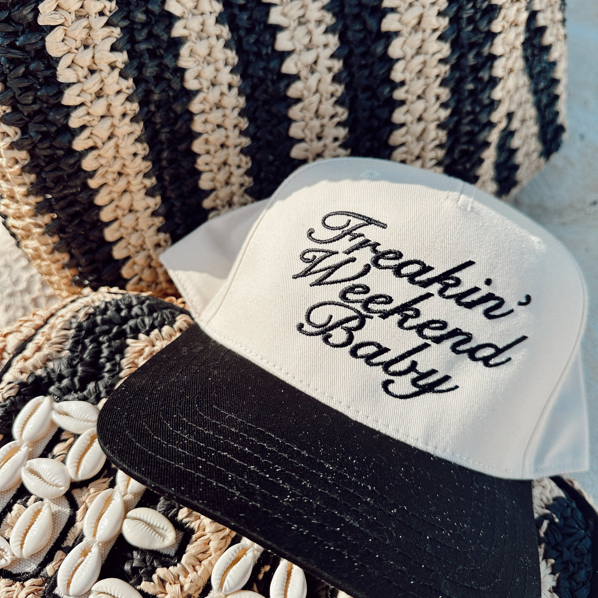 Freakin' Weekend Baby - Black Vintage Trucker Hat – BuddyLove Clothing ...