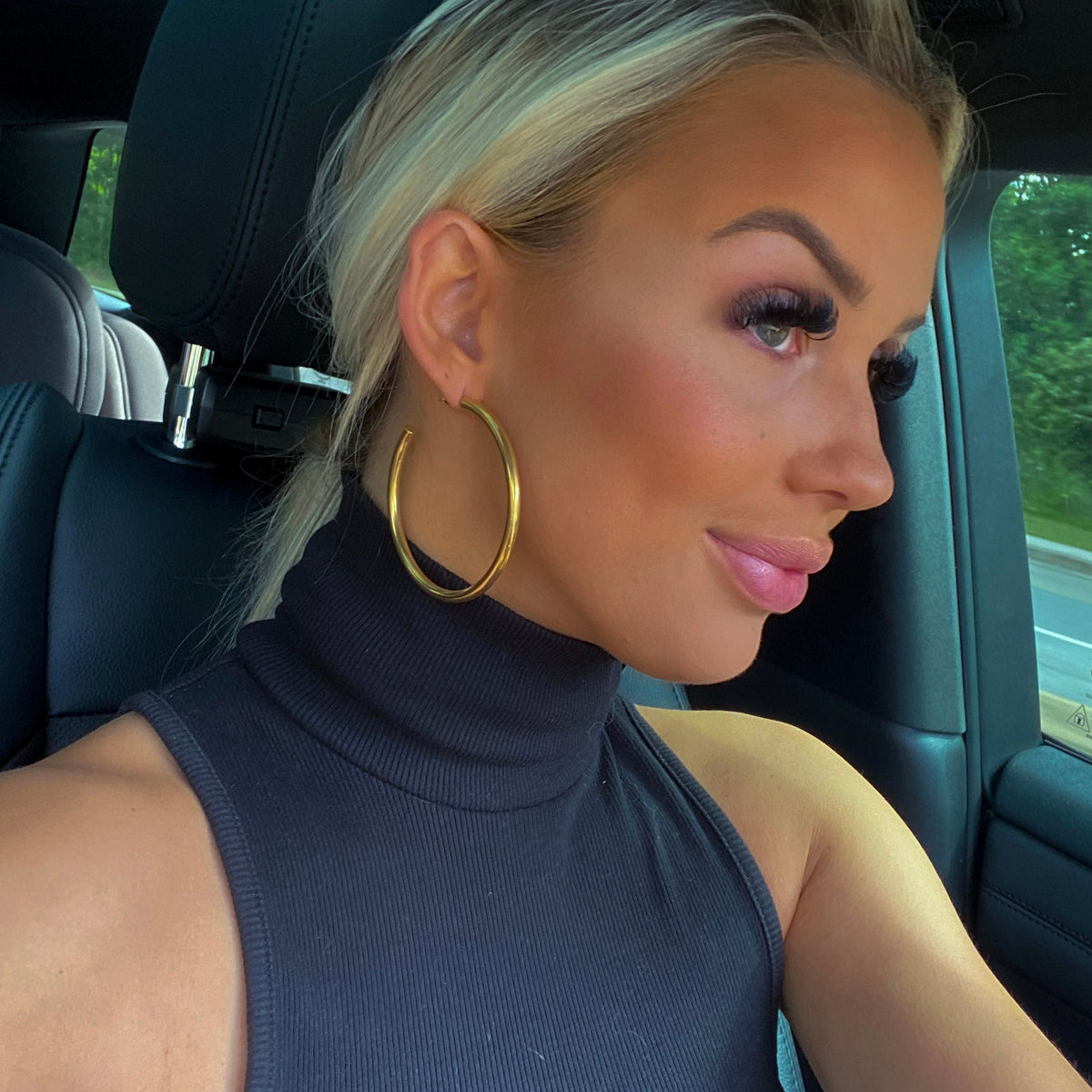 LARGE GOLD HOOPS – BuddyLove Clothing Label