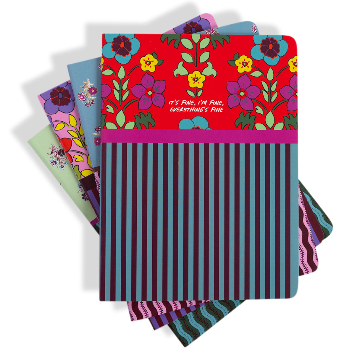 Stitched Notebook S/4 - Floral Stripes – BuddyLove Clothing Label